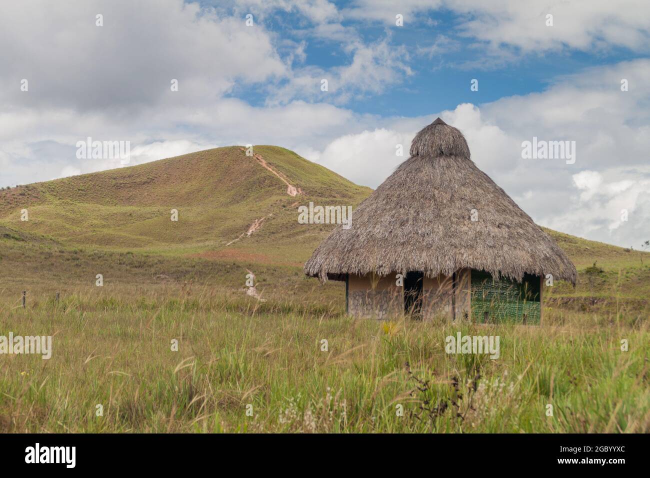 Simple house in an indigenous village in Gran Sabana region of ...