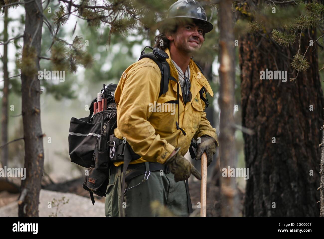 Wildland fire fighter mop up hi-res stock photography and images - Alamy