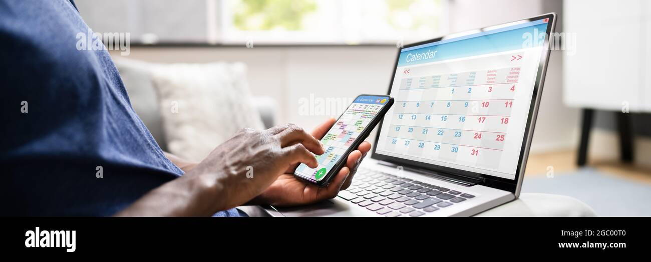 Appointment Schedule Planner And Date Calendar On Laptop And Phone ...