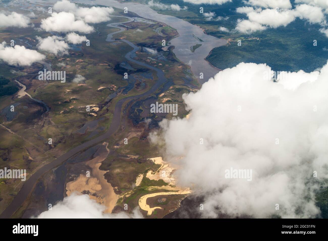 Aerial view of a river in Venezuela Stock Photo - Alamy