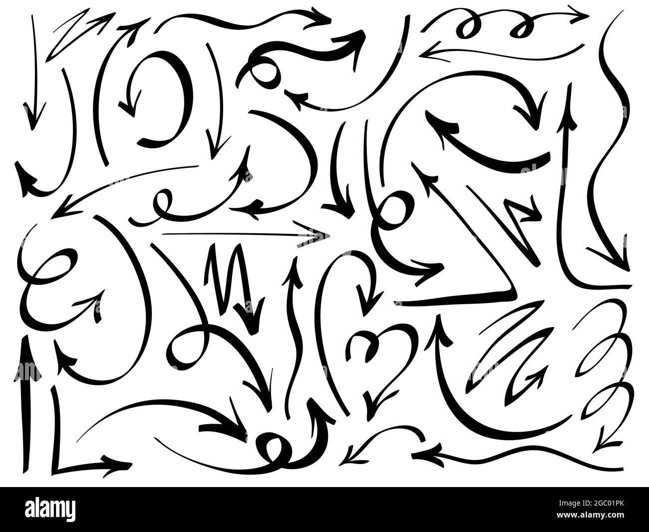 Hand drawn sketch doodle arrows Stock Vector Images - Alamy