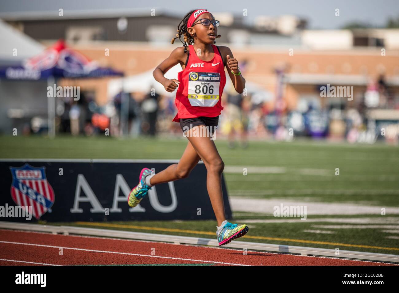 August 5, 2021: Lillian Spivey competes during the Girls 1500 Meter Run ...