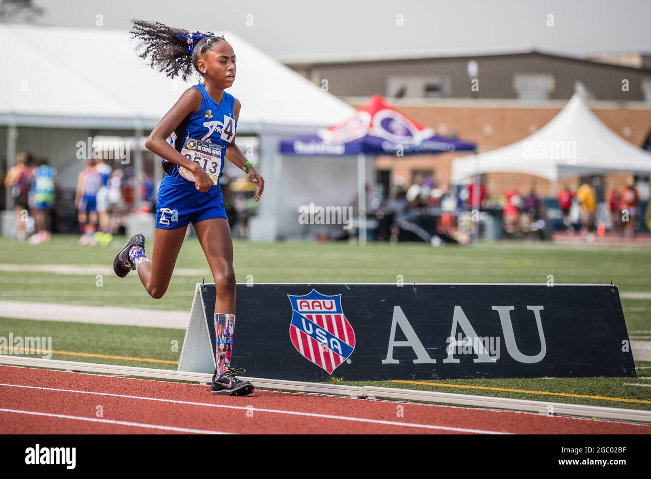 August 5, 2021: Anyla Robinson competes during the Girls 1500 Meter Run ...