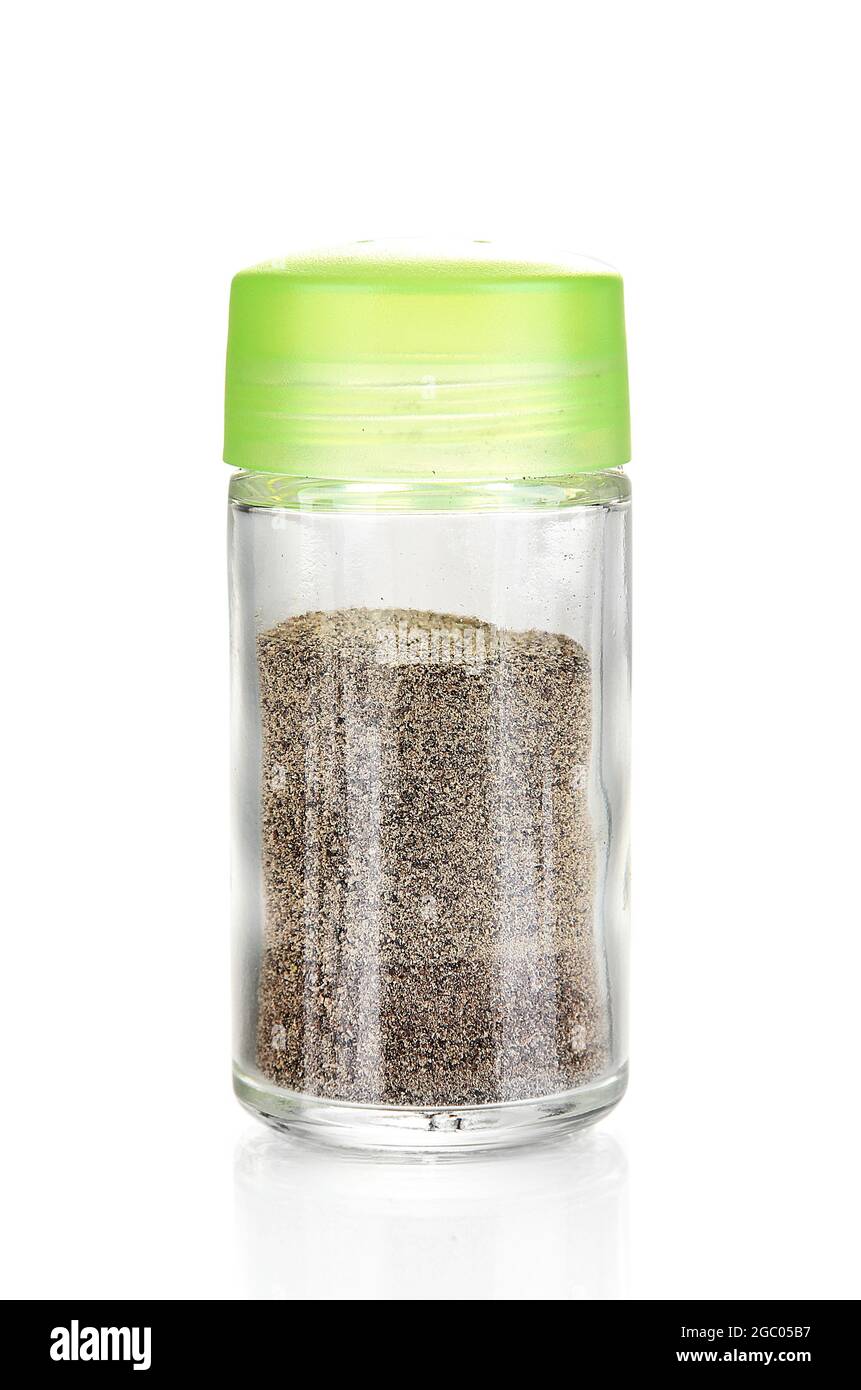 Pepper shaker, isolated on white Stock Photo - Alamy