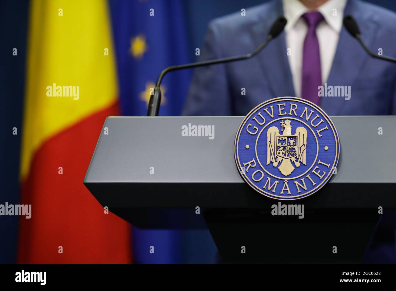 Bucharest, Romania - August 5, 2021: Details with the Romanian ...