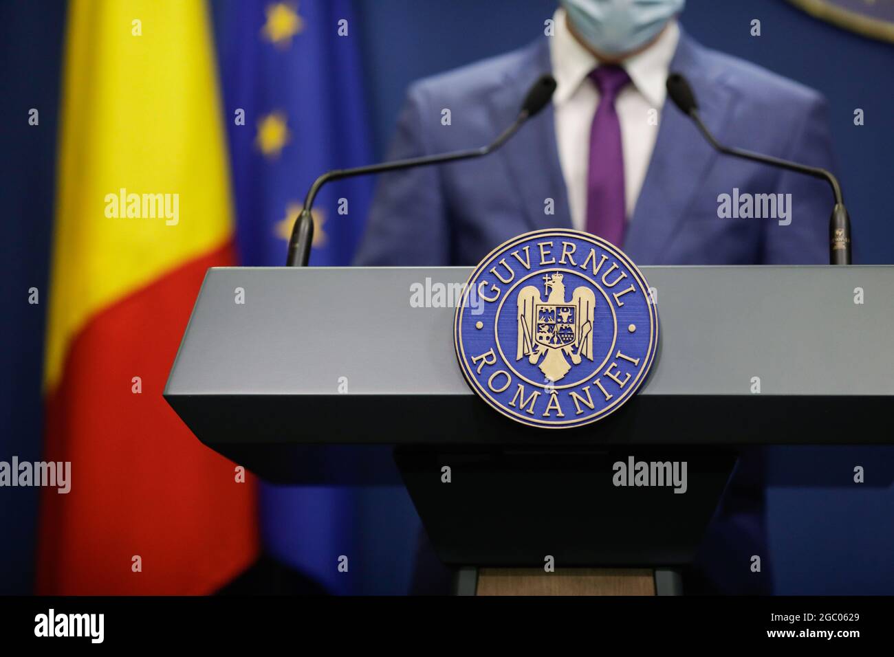 Bucharest, Romania - August 5, 2021: Details with the Romanian ...