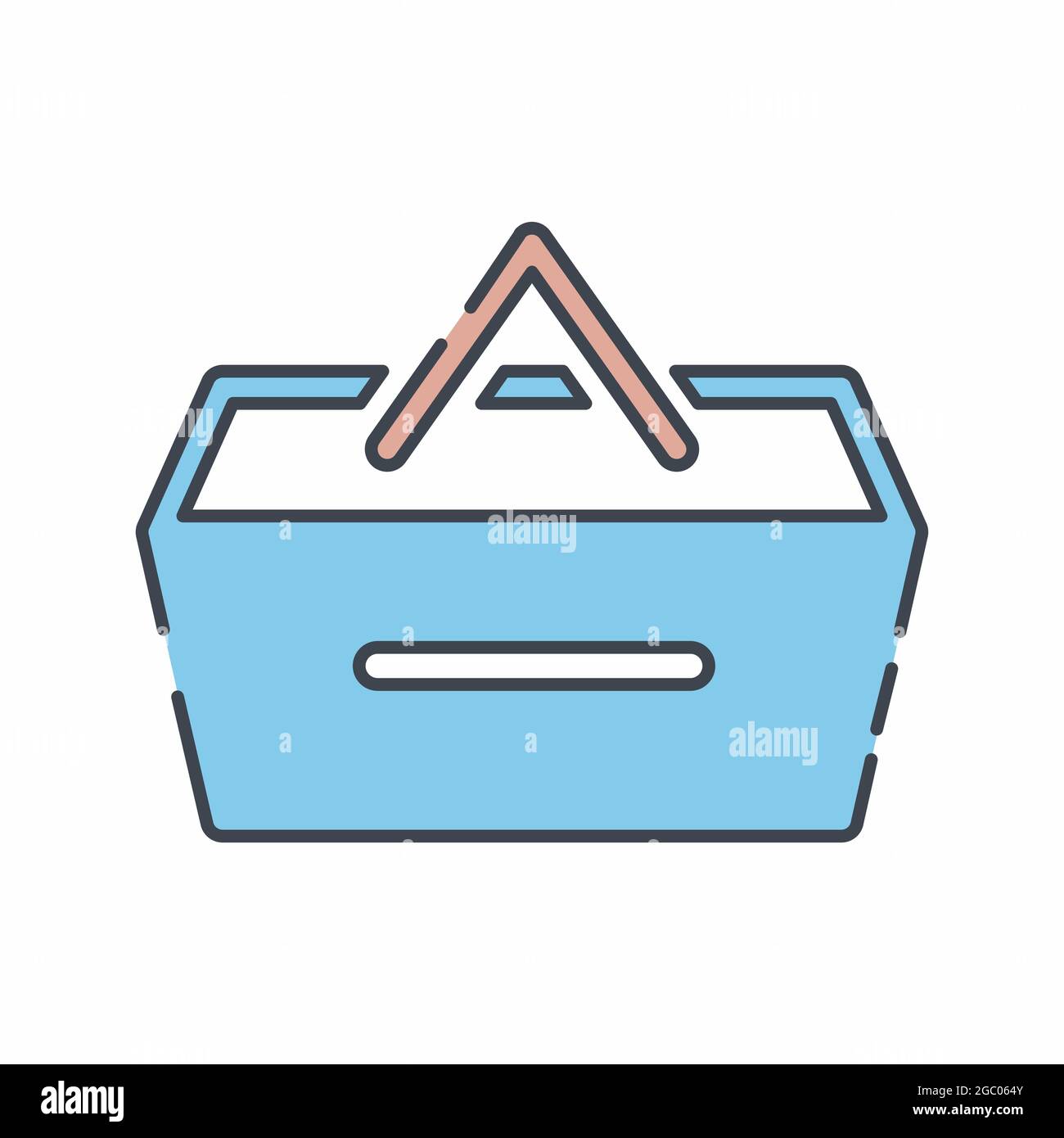 Vector Graphic of Lunch Basket - Line Cut Style - Can be used in web ...