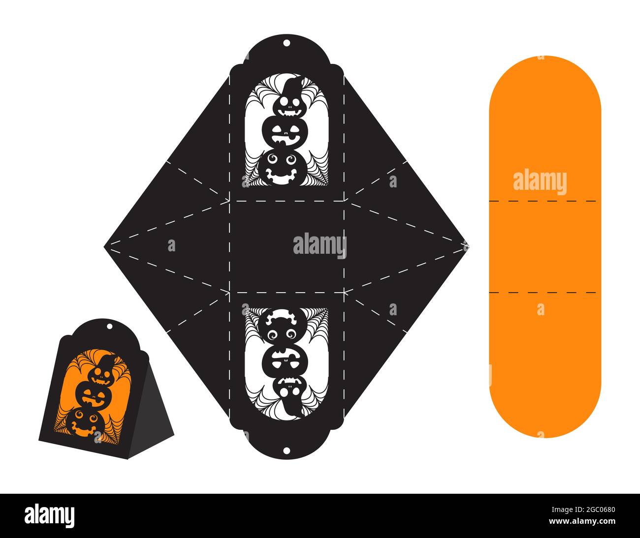 Happy Halloween treat box. Gift party favor box for sweets, candies ...