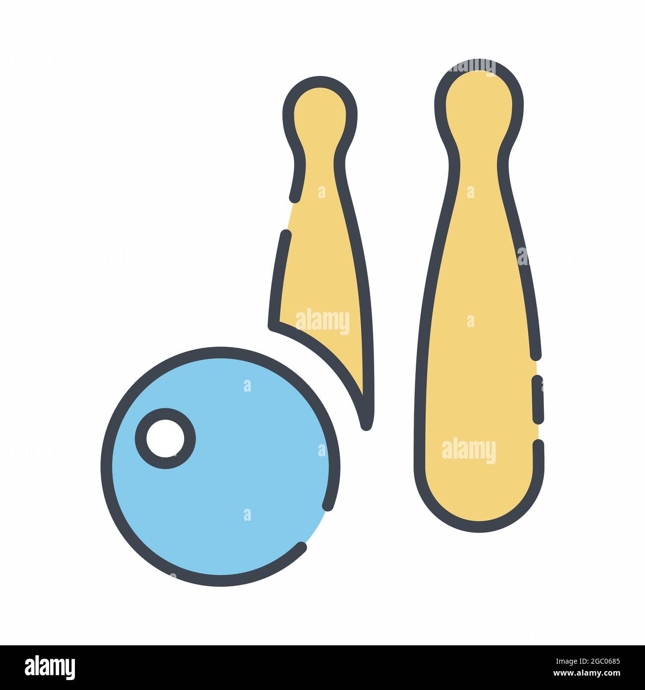 Vector Graphic of Bowling - Line Cut Style - outline style design ...