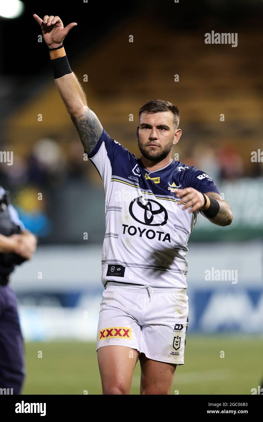 SYDNEY, AUSTRALIA - APRIL 11: Kyle Feldt of the Cowboys celebrates with ...