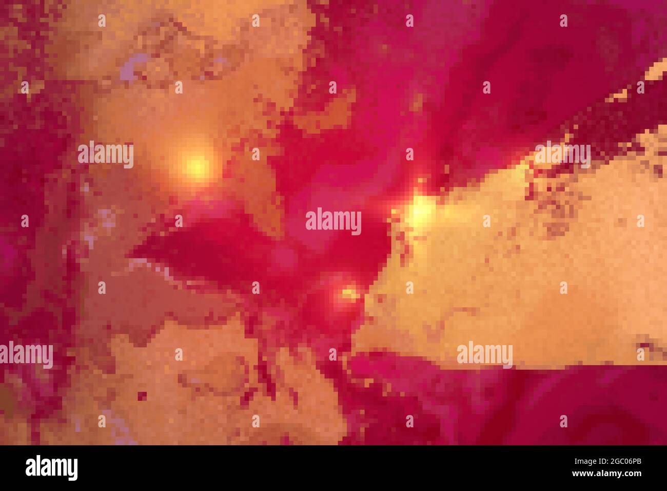 Abstract raspberry and gold background with marble texture and shining glitter. Vector stone ...