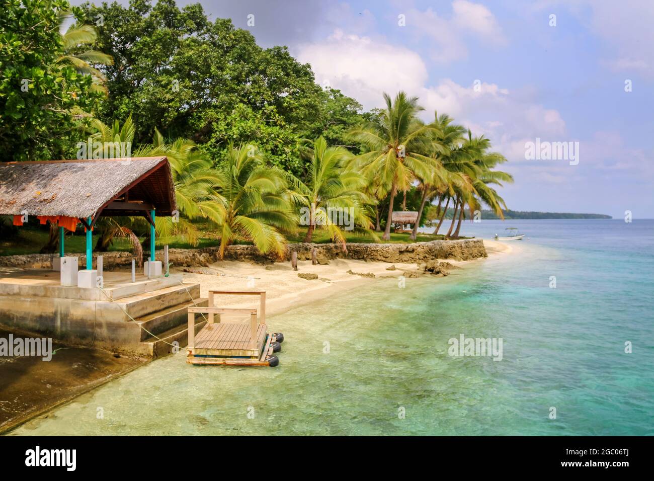 beachside with palms on aore island in Vanuatu Stock Photo - Alamy