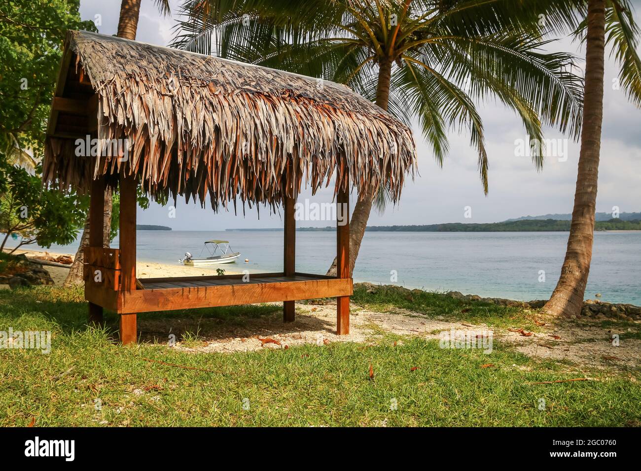 hut on the coast on aore island in Vanuatu Stock Photo - Alamy