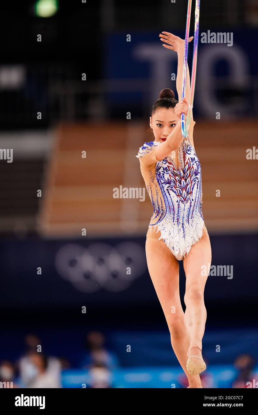 Tokyo, Japan. 6th Aug, 2021. Chisaki Oiwa (JPN) Rhythmic Gymnastics : Individual All-Around ...
