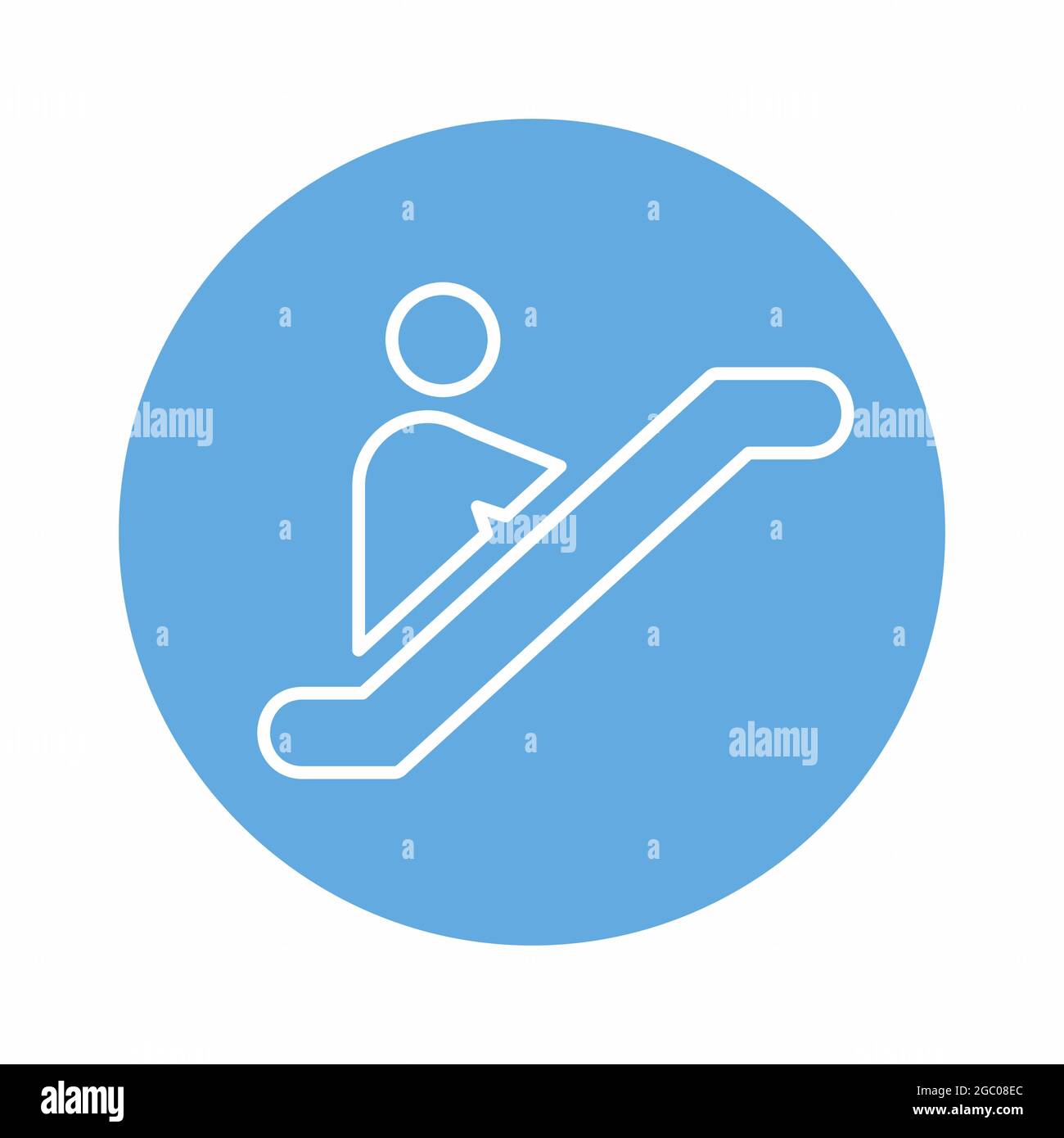 Vector Graphic of Escalator - Blue Monochrome Style Stock Vector Image ...