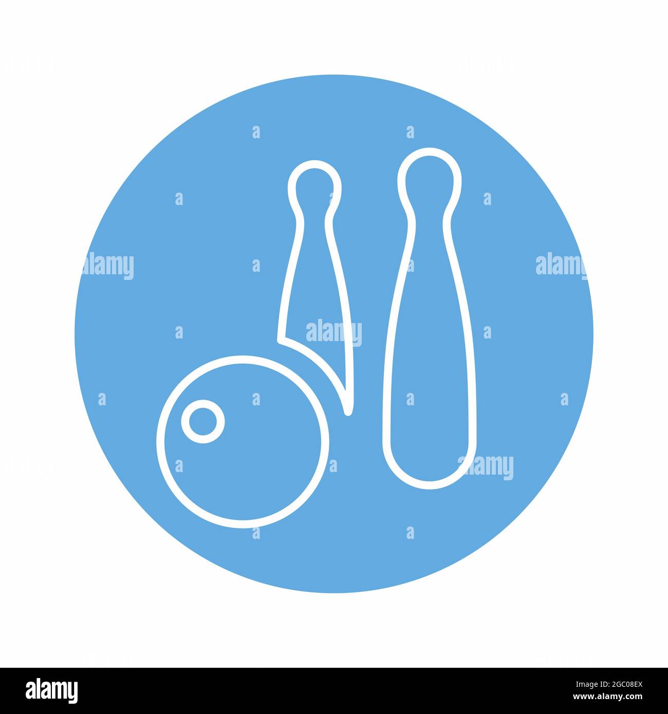 Vector Graphic of Bowling - Blue Monochrome Style - outline style ...