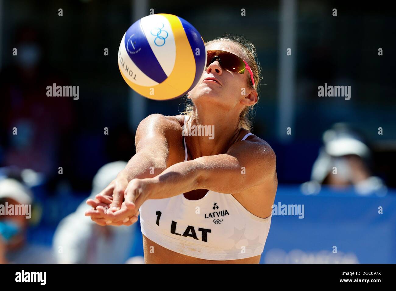 Tokyo, Japan, 6 August, 2021. Tina Graudina of Team Latvia returns ...