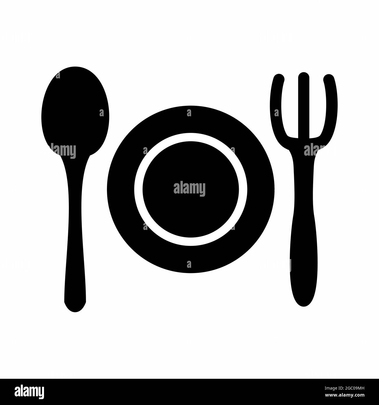 Vector Graphic of Dinner - Black Style - simple illustration. Editable ...
