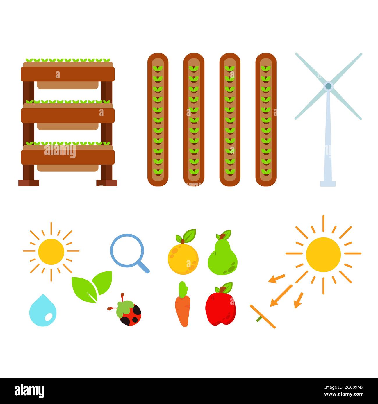 urban farming illustration. farming illustration set . on white ...