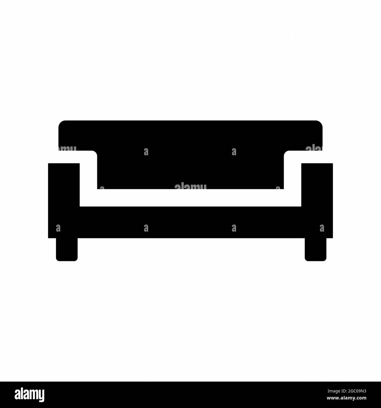 Vector Graphic of Two Seats - Black Style - simple illustration ...