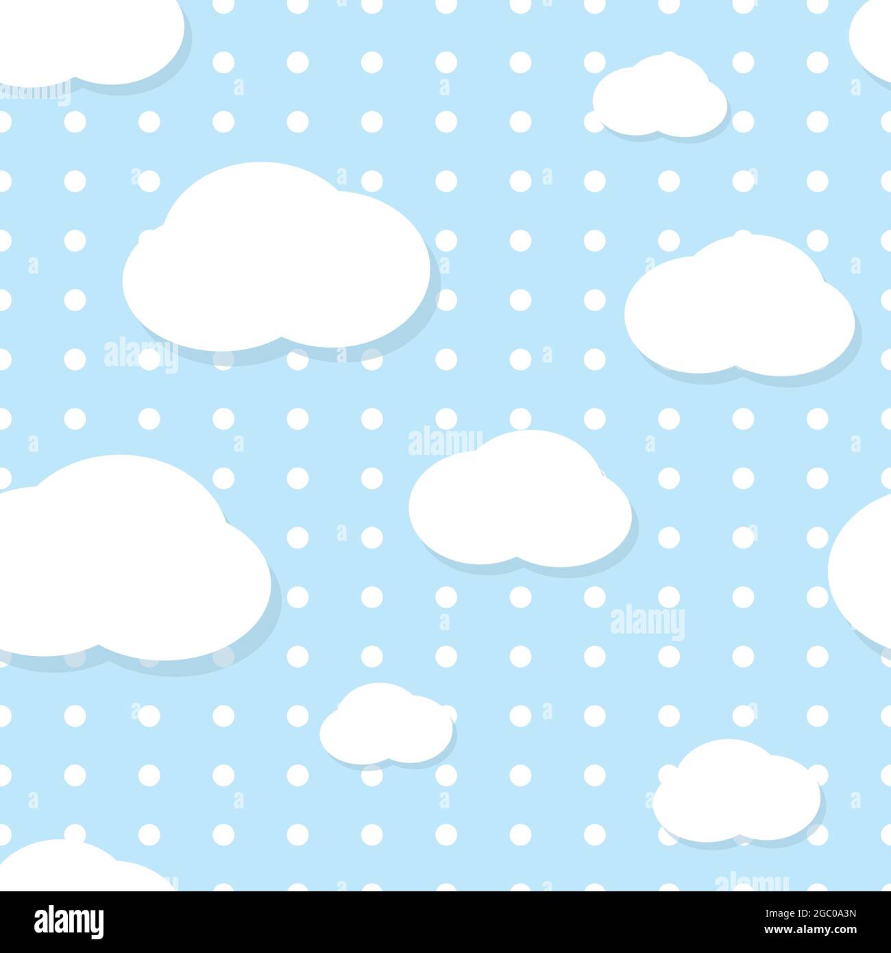 Vector cute simple clouds and falling snow pattern, seamless background ...