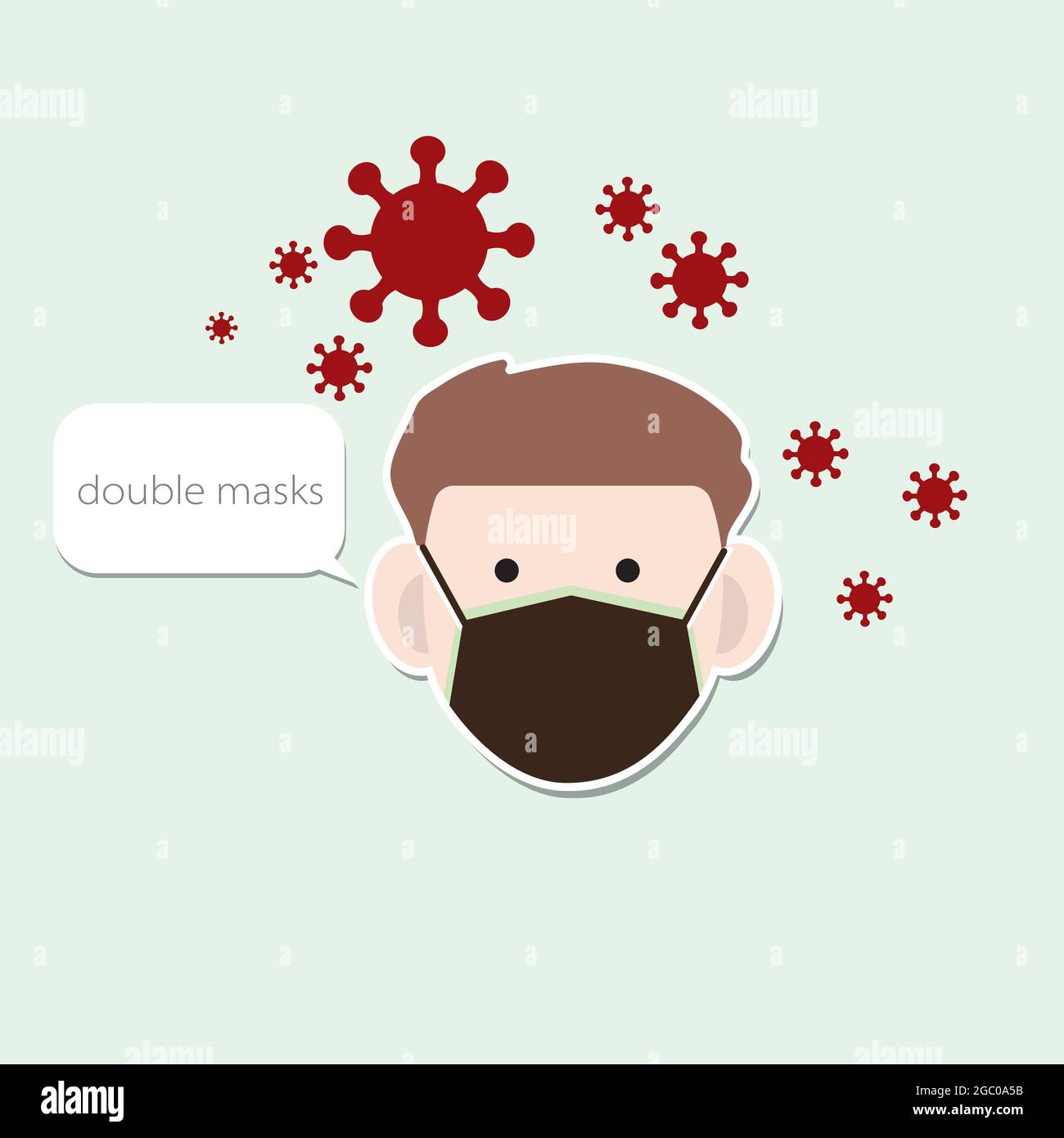 Double masks and covid Stock Vector Images - Alamy