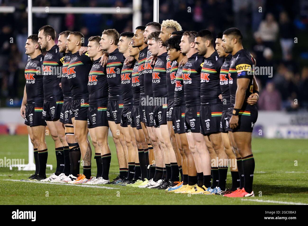 SYDNEY, AUSTRALIA - APRIL 22: Panthers line up pre match of round seven ...