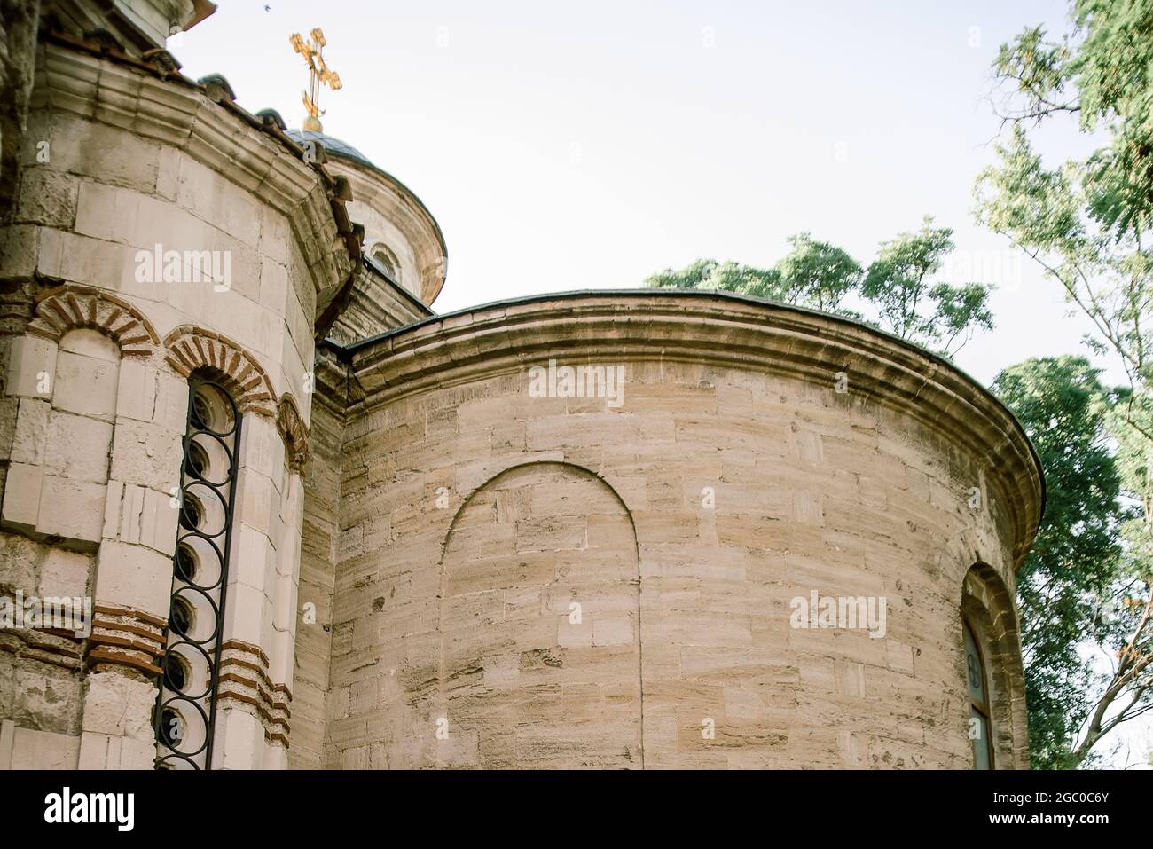 Old stone house exterior view, old church Stock Photo - Alamy