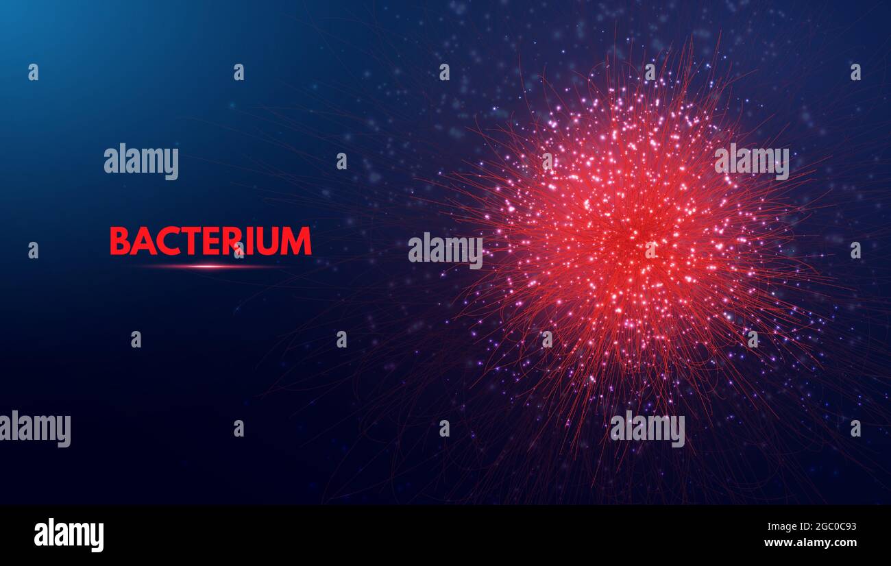 Bacterium. Vector abstract microscopic medical illustration of blue ...