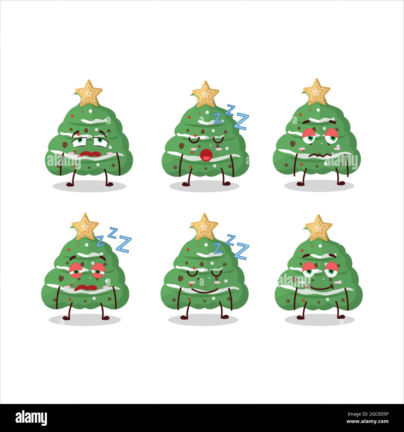 Cartoon character of buttercream christmas with sleepy expression ...