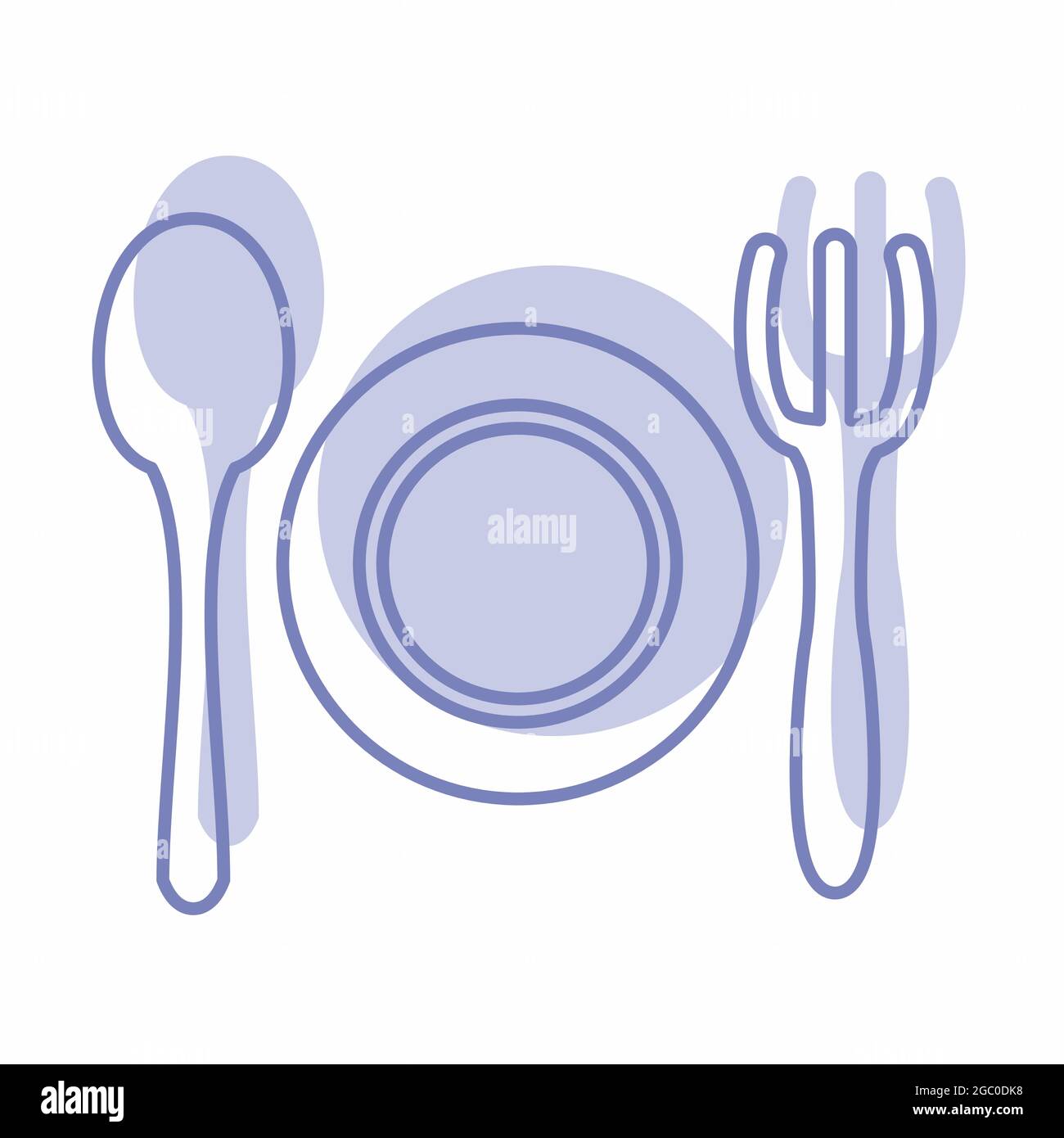 Vector Graphic of Dinner - Twins Style - simple illustration. Editable ...
