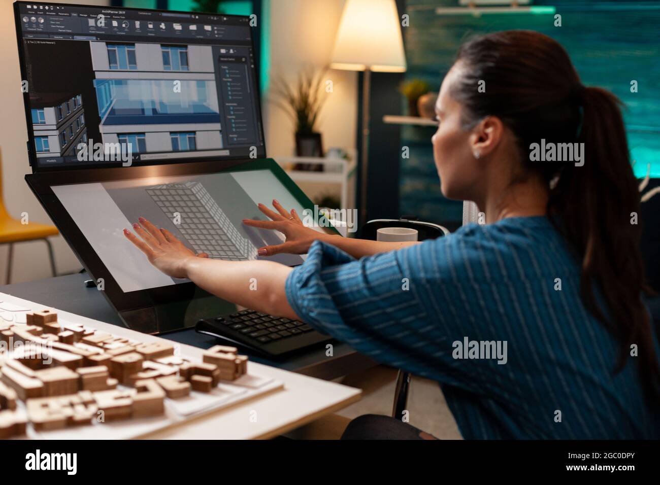 Modern Architect Designing Building Model Sketch Blueprint Plan For Future Business Renovation