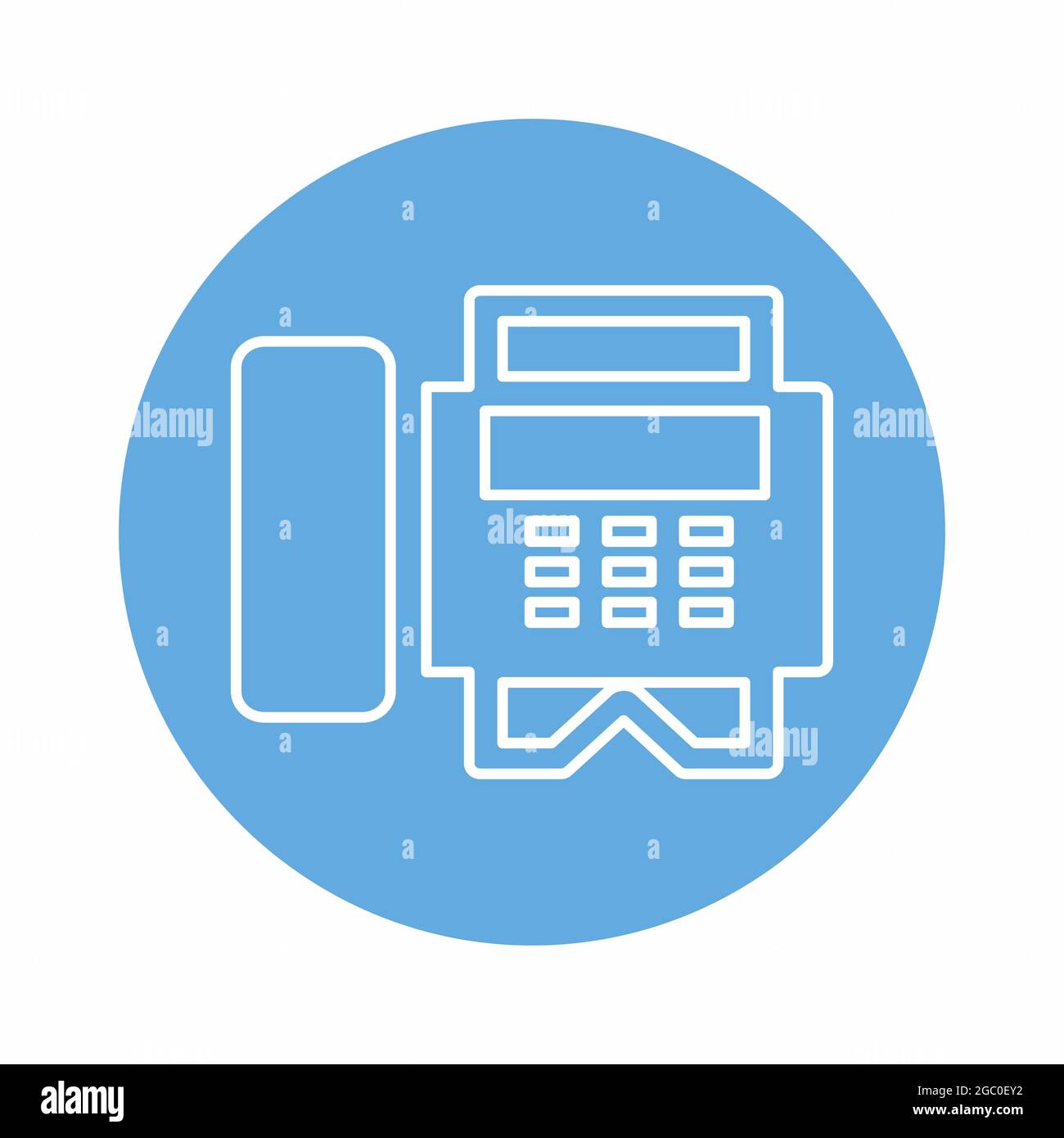 Vector Graphic of Fax Machine - Blue Monochrome Style - simple ...