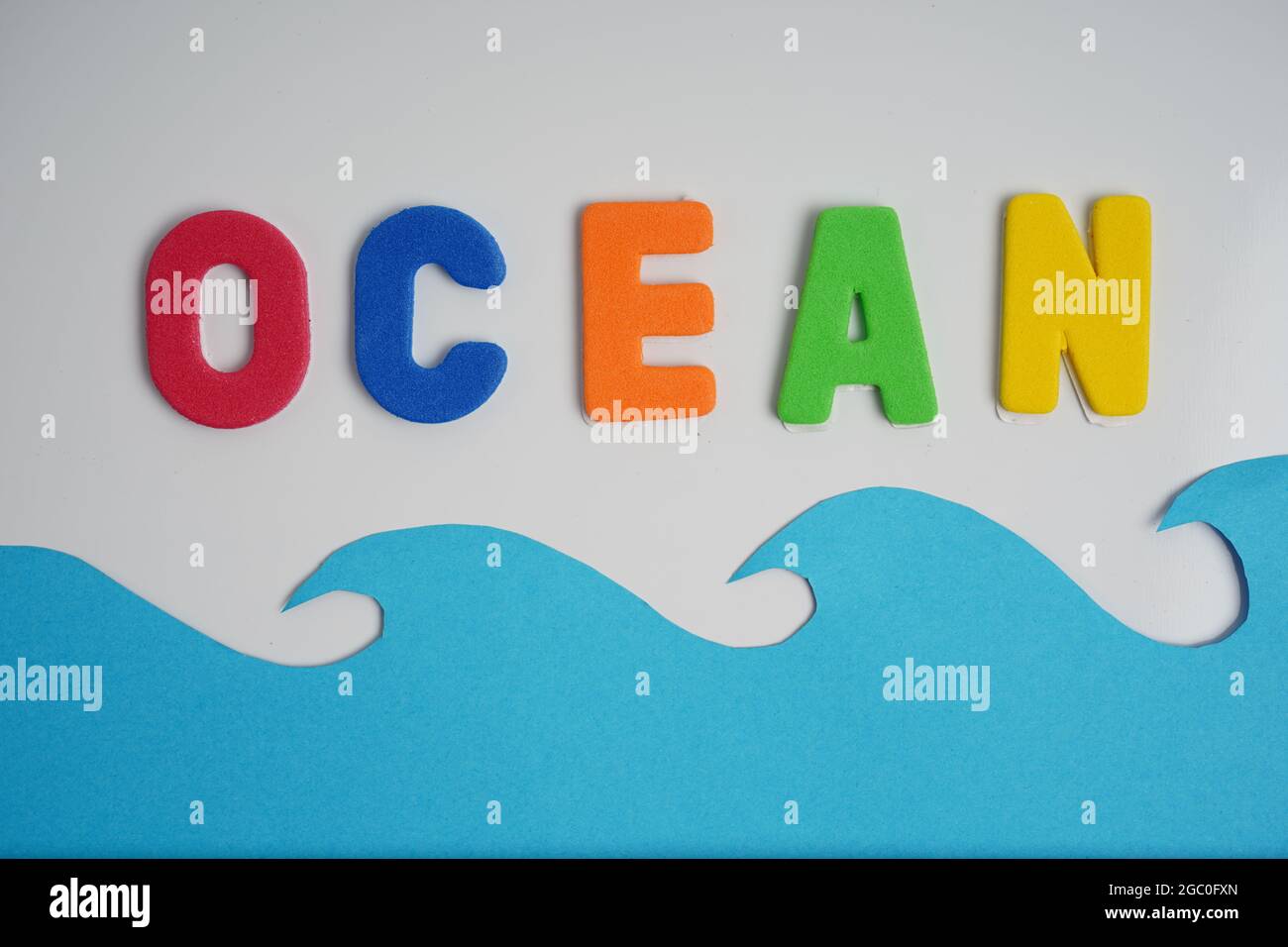 Word ocean written in colored alphabets,funny way to teach kids Stock ...