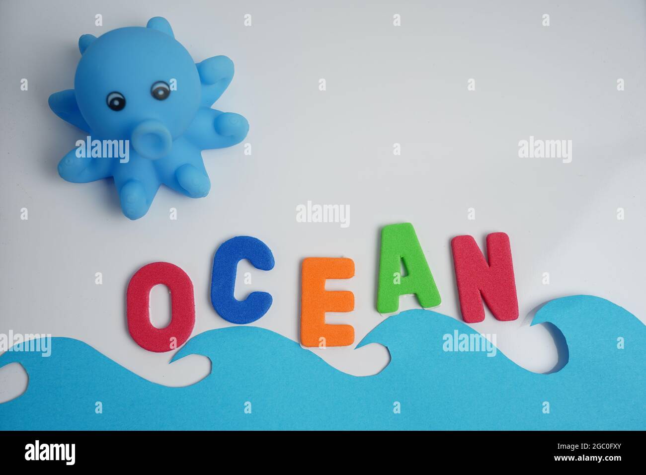 Word ocean written in colored alphabets,funny way to teach kids Stock ...