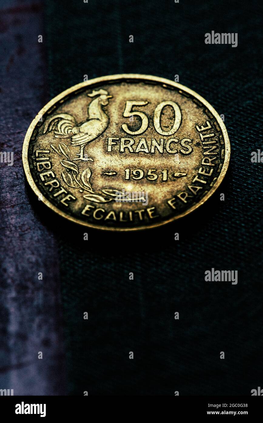 Money banknote old french franc hi-res stock photography and images - Alamy