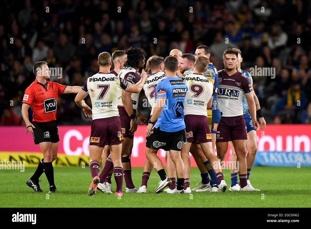 SYDNEY, AUSTRALIA - MAY 23: A fight breaks out during the round eleven ...