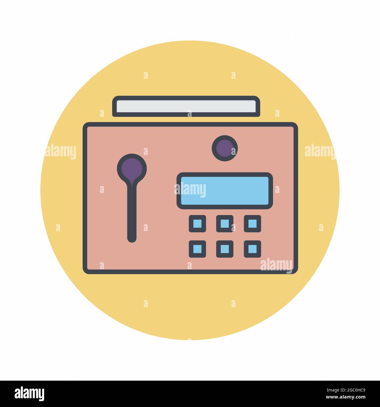 Vector Graphic of Door Security Lock - Colour Mate Style - simple ...