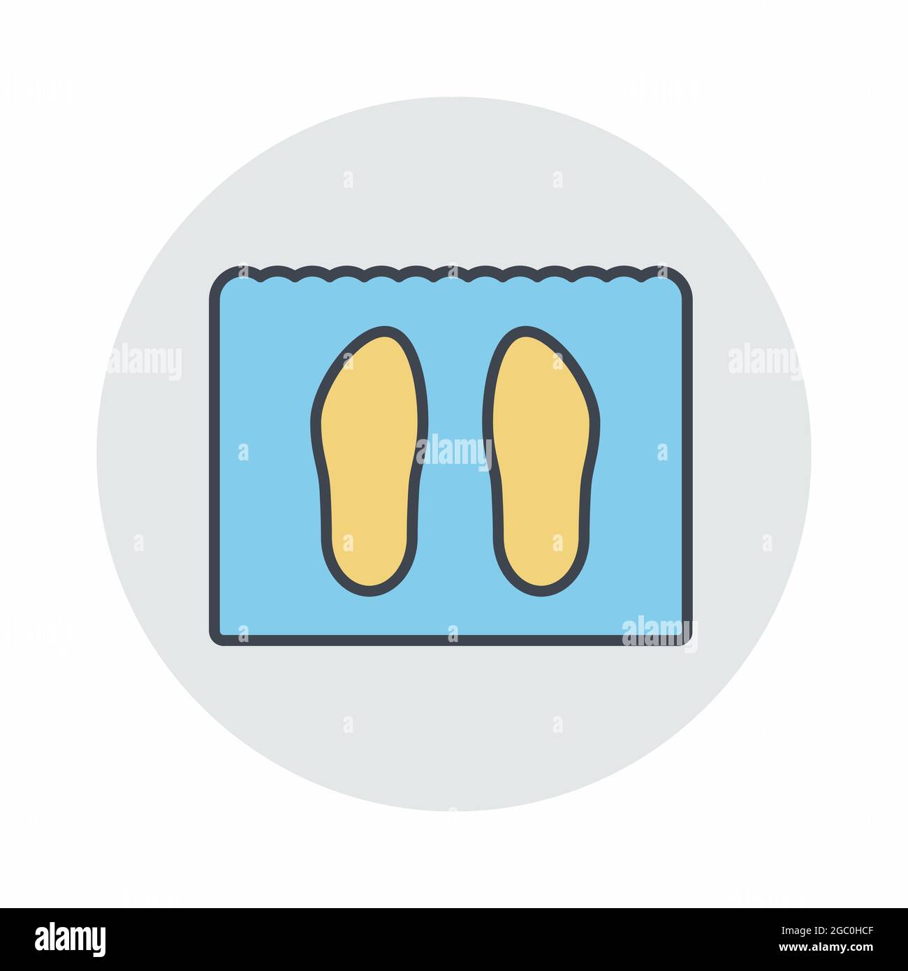Vector Graphic of Shoe Mat - Colour Mate Style - simple illustration ...
