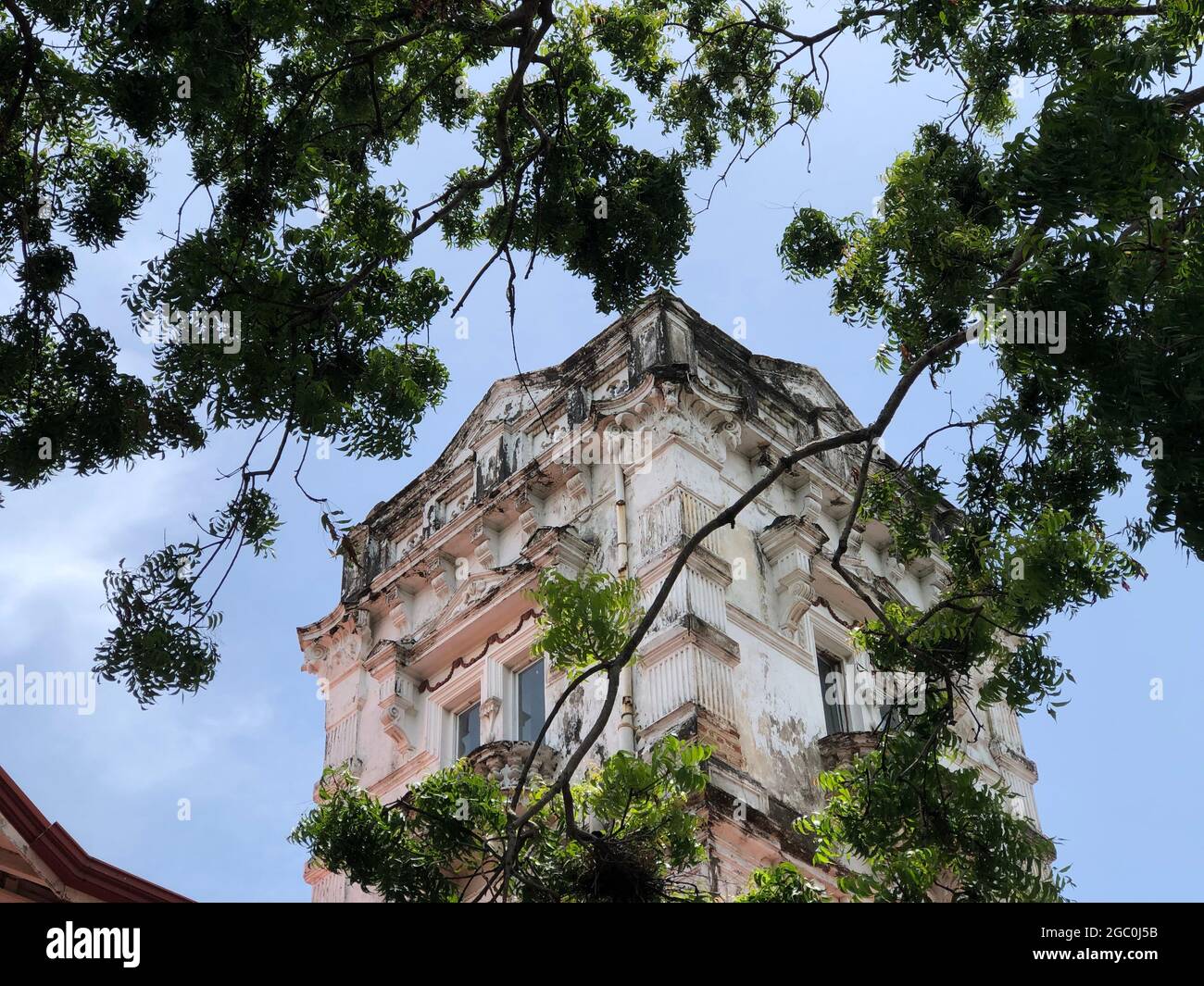 Old Dutch age building view though the green branches Stock Photo - Alamy