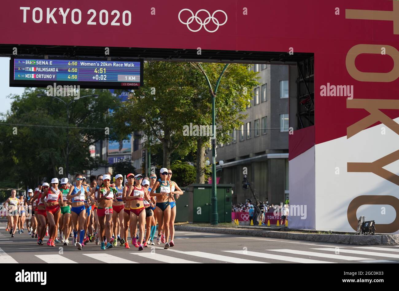Sapporo, Japan. 6th Aug, 2021. Athletes compete during the women's 20km ...