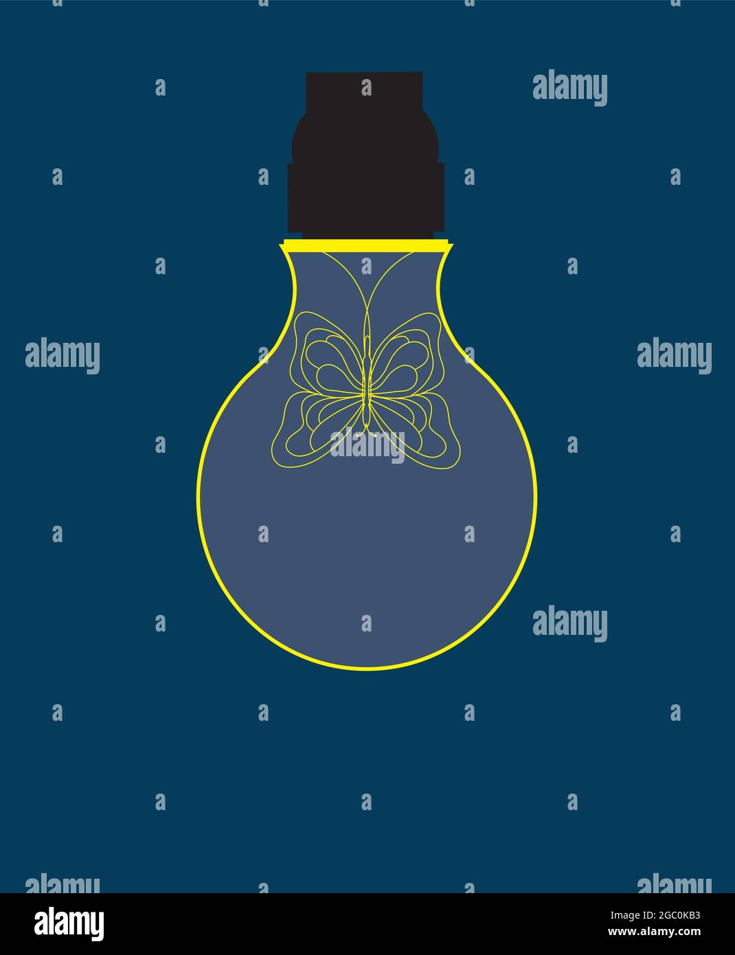 Butterfly on bulb Stock Vector Images - Alamy