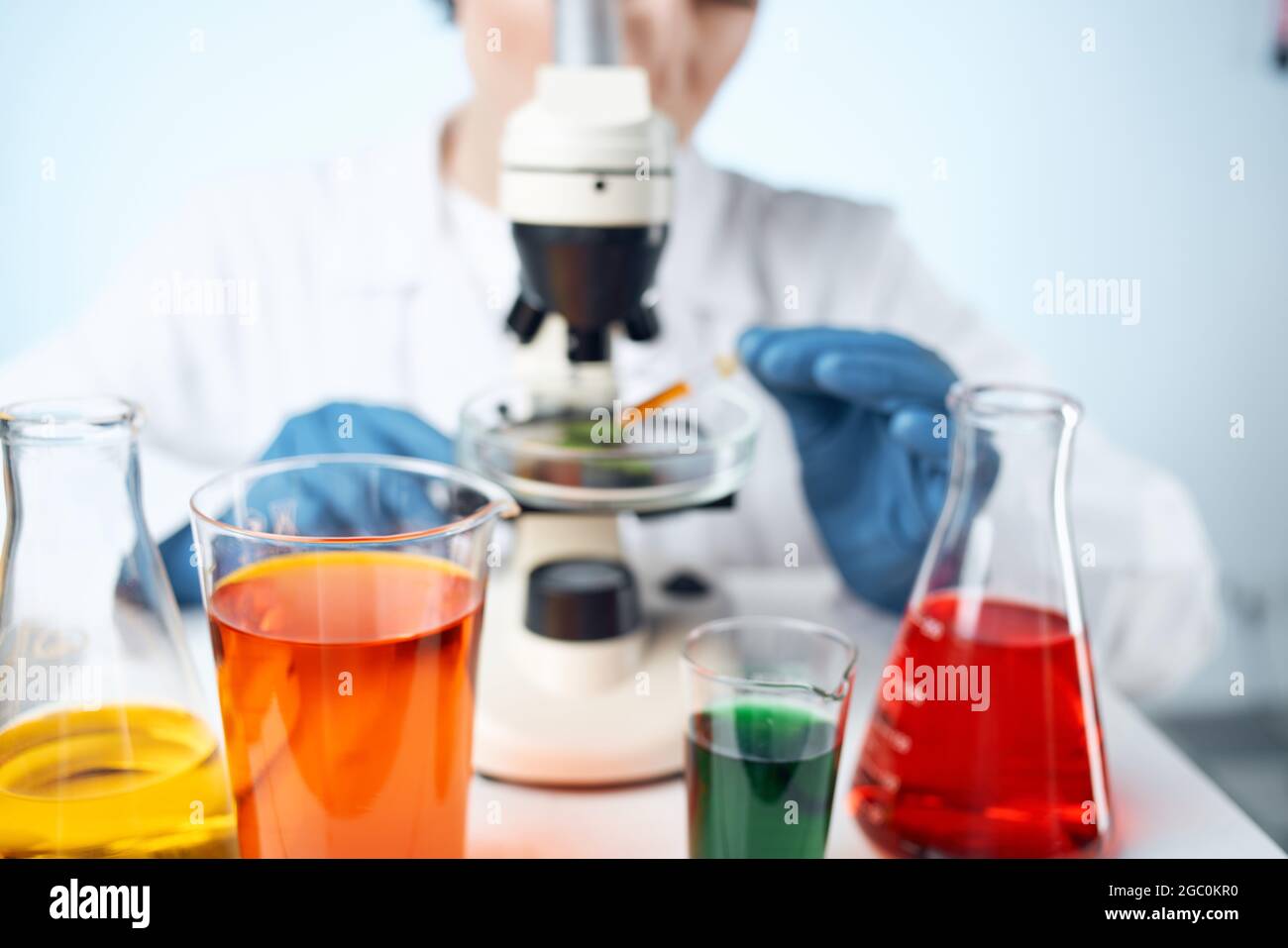 laboratory chemical solutions research experiment science Stock Photo ...