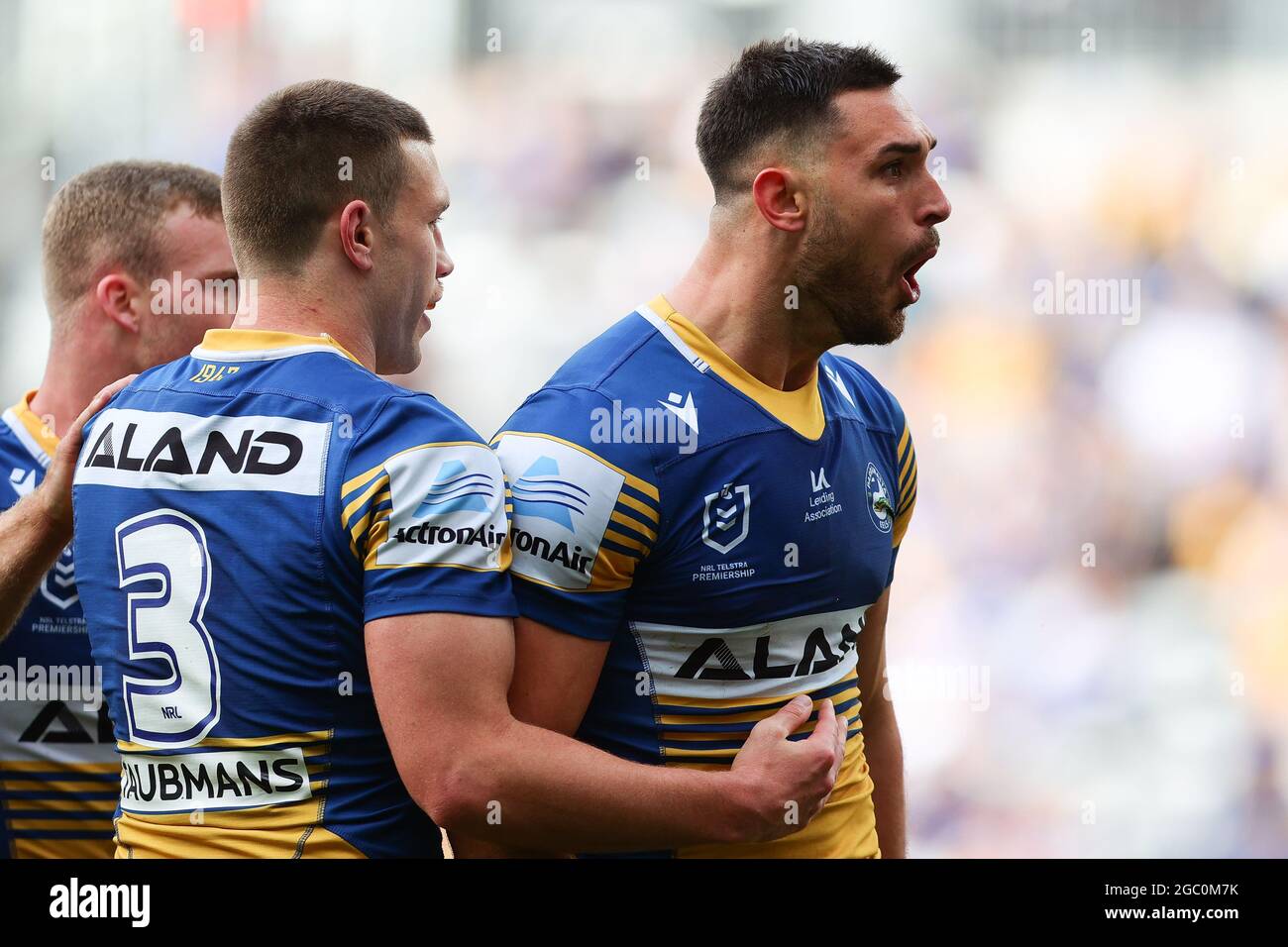 SYDNEY, AUSTRALIA - JUNE 20: Ryan Matterson of the Eels scores a try ...
