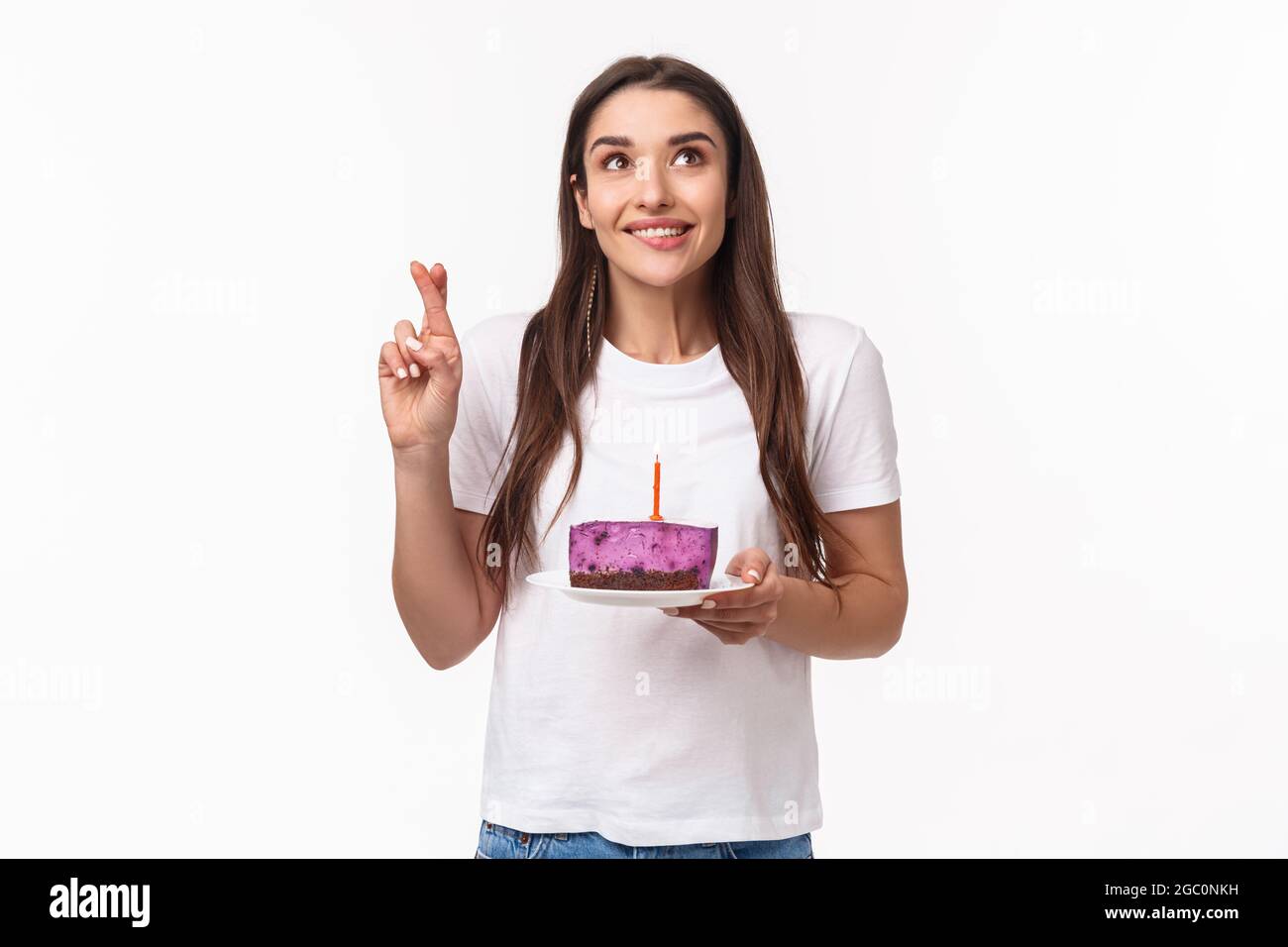 Entertainment, fun and holidays concept. Portrait of positive, smiling ...