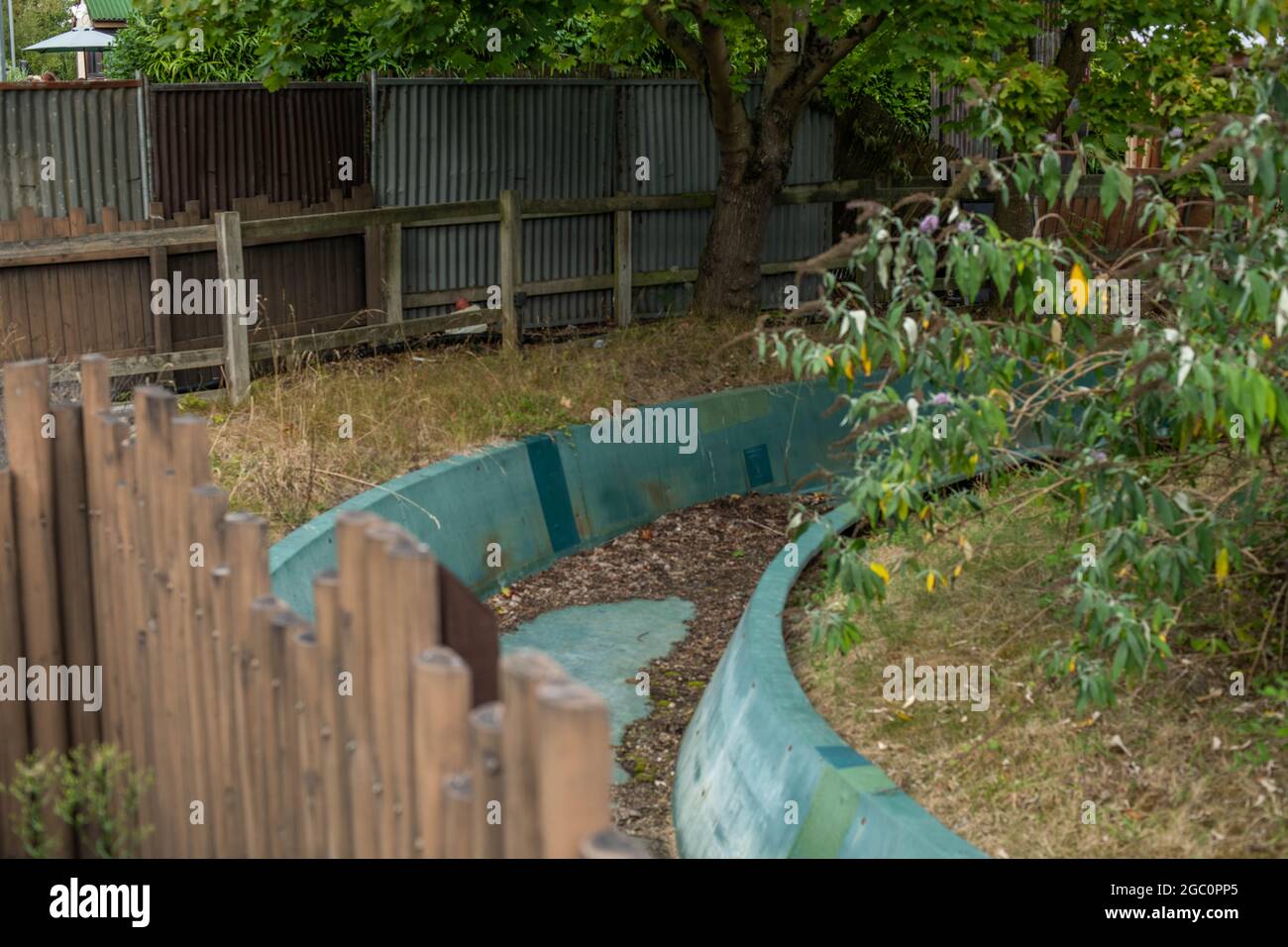 The abandoned Loggers Leap Log Flume at Thorpe Park Theme Park Stock ...