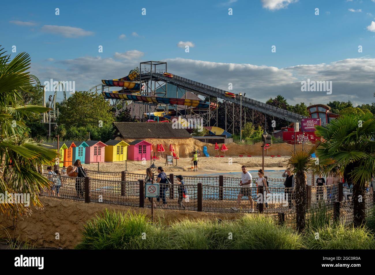 Tidal Wave Splash Boat Ride Thorpe Park Theme Park Stock Photo - Alamy