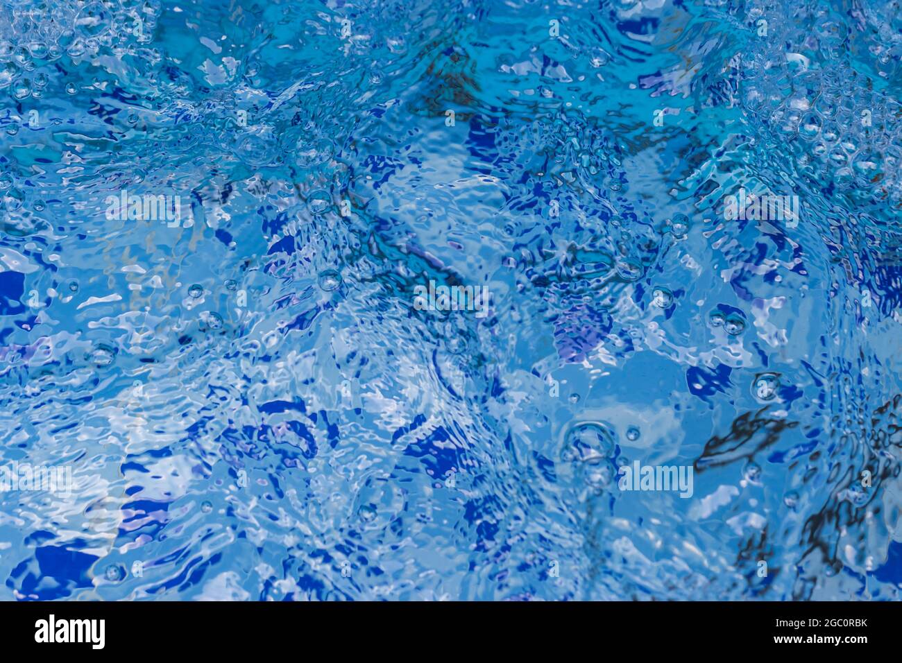 water waves bubbles on blue background Stock Photo - Alamy