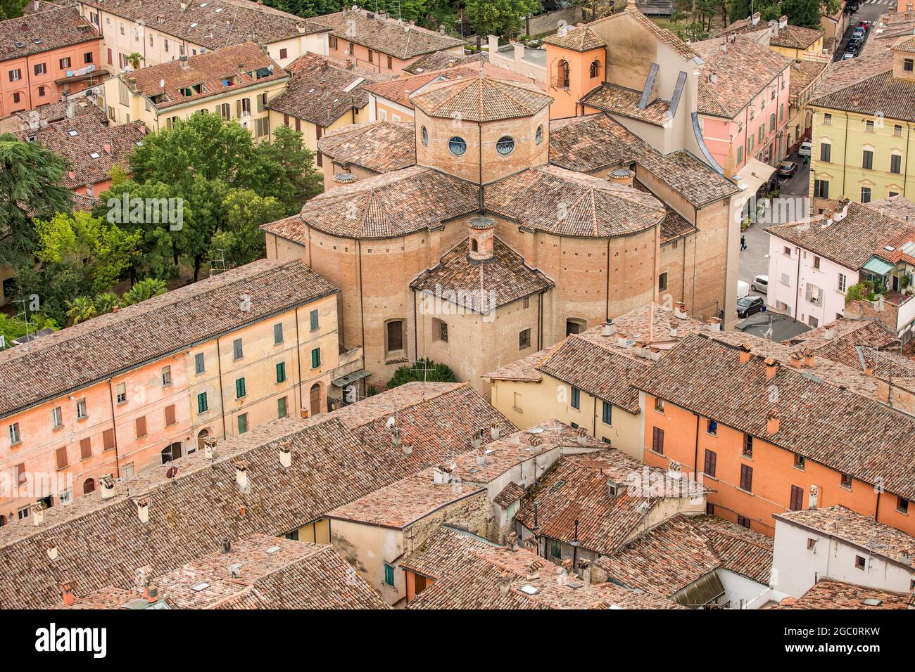 Brisighella, Ravenna, Emilia-Romagna, Italy. Aerial view of tiled ...