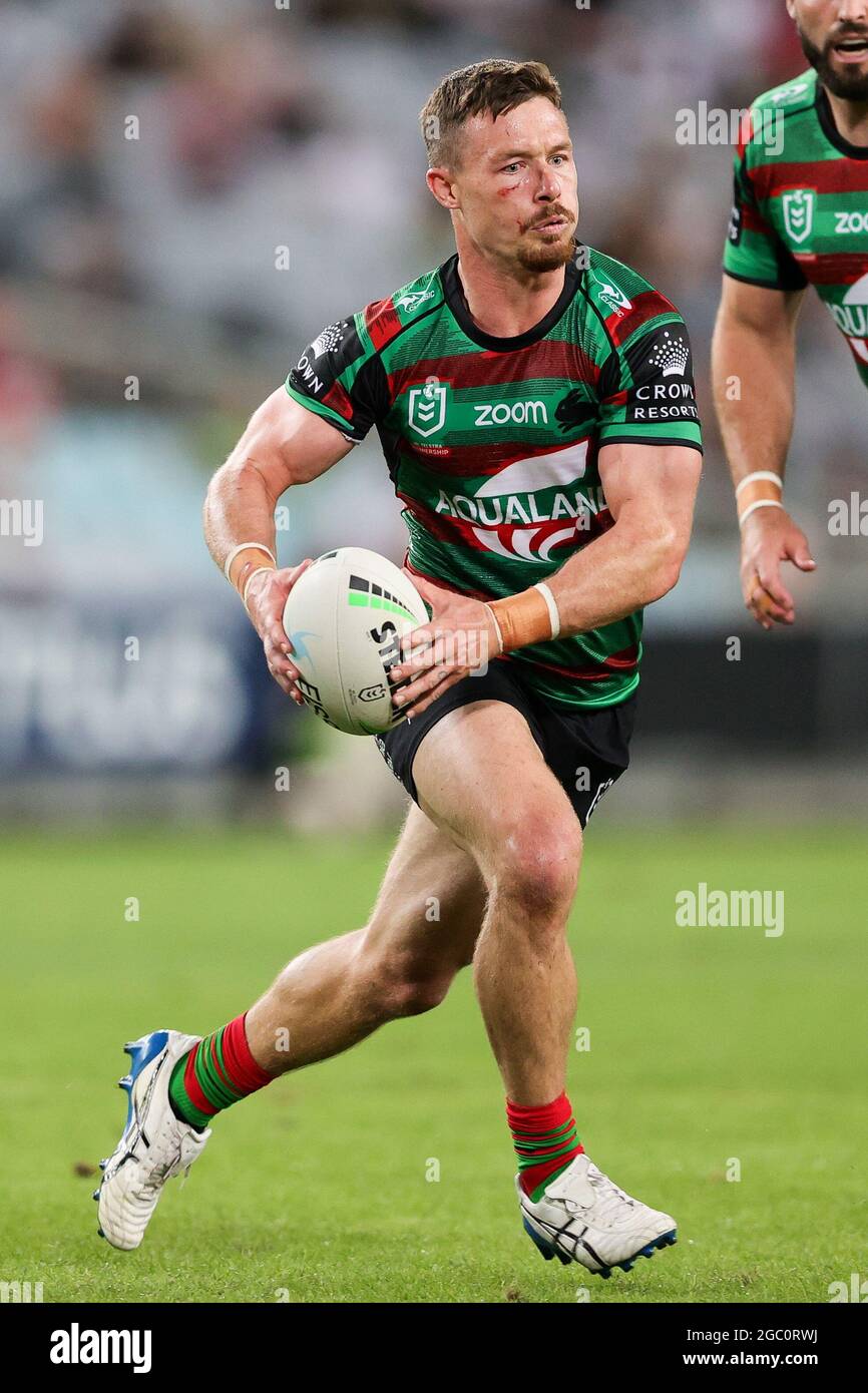 SYDNEY, AUSTRALIA - MARCH 26: Damien Cook of the Rabbitohs attacks ...